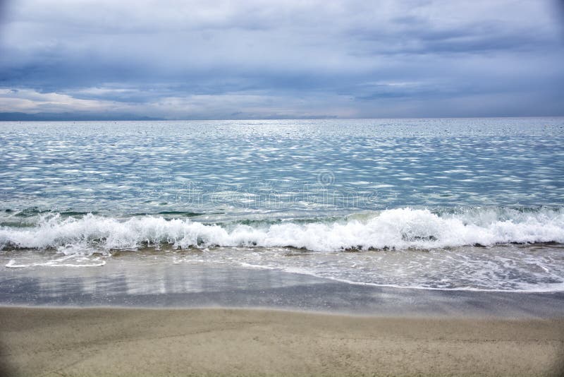 Dramatic View of Sea or Ocean in a Cloudy Day with Waves Stock Photo ...