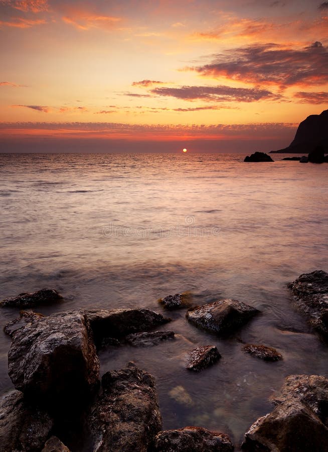 Dramatic View of the Sea Sunset Stock Photo - Image of wave, crimea ...