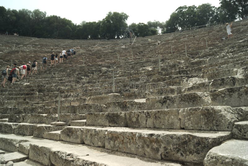 The Classical Ancient Greek Monument of the Ampitheter at Epidavros ...
