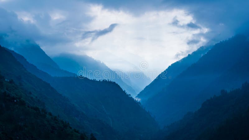 Dramatic View of Valley. Dark and Light Effect Shining in the Valley ...