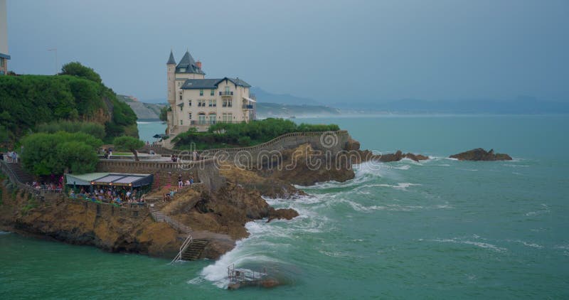 Dramatic Views on Sea Shore Side of Biarritz, an Elegant Seaside Town ...