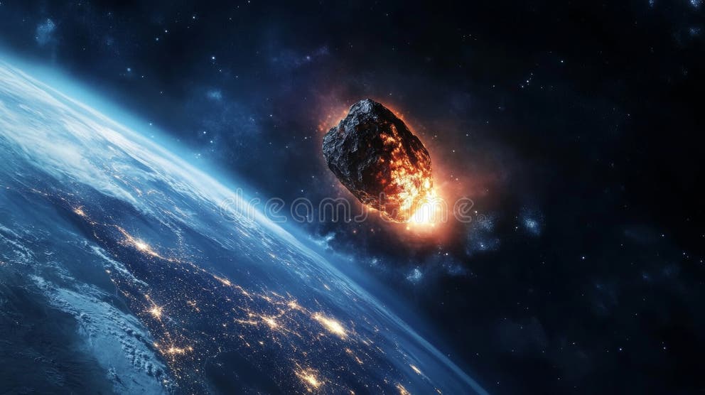Dramatic Visual of a Massive Asteroid Racing Toward Earth, Illuminating ...
