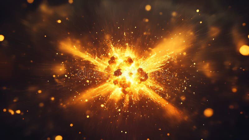 Powerful Nuclear Fission Reaction with Particles Breaking Apart and ...