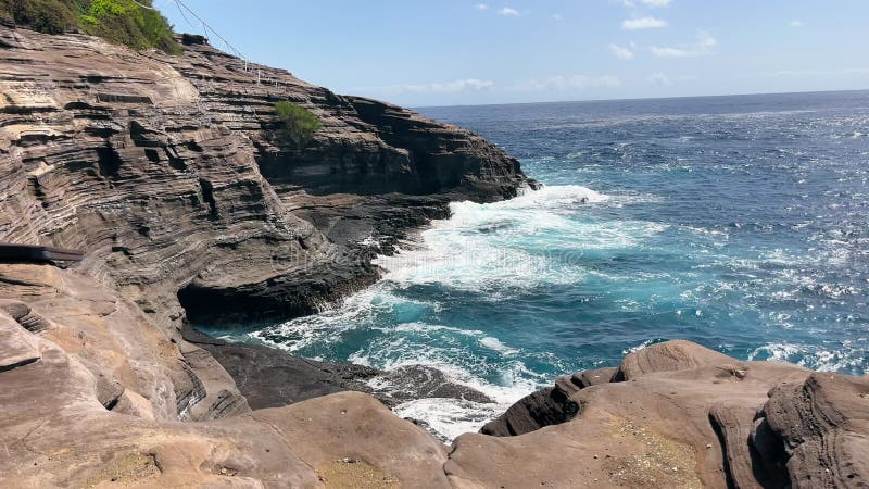 Dramatic Volcanic Cliffs Meet Turquoise Pacific Ocean Waves Along ...