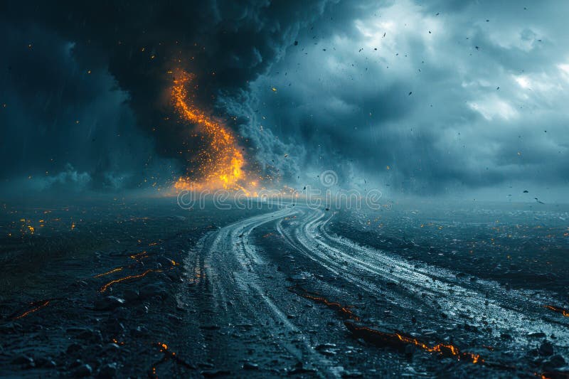Dramatic Volcanic Eruption with Lightning in Ash Cloud. Stock Image ...
