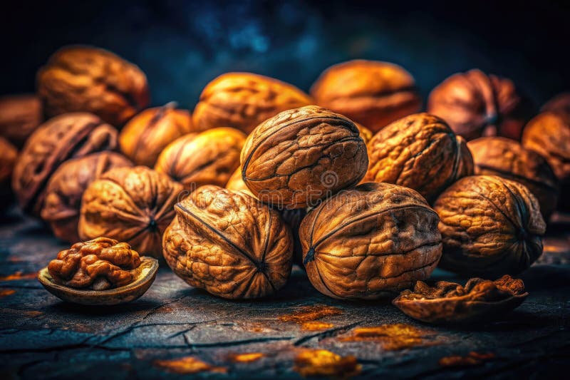Dramatic Walnut Still Life a Cinematic Long Exposure Study of Organic ...