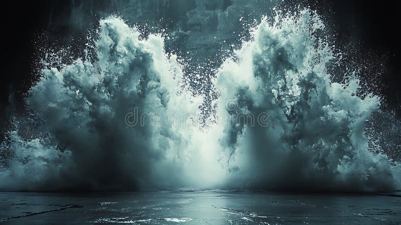 Dramatic Water Explosion Against Dark Background Creates Dynamic Energy ...