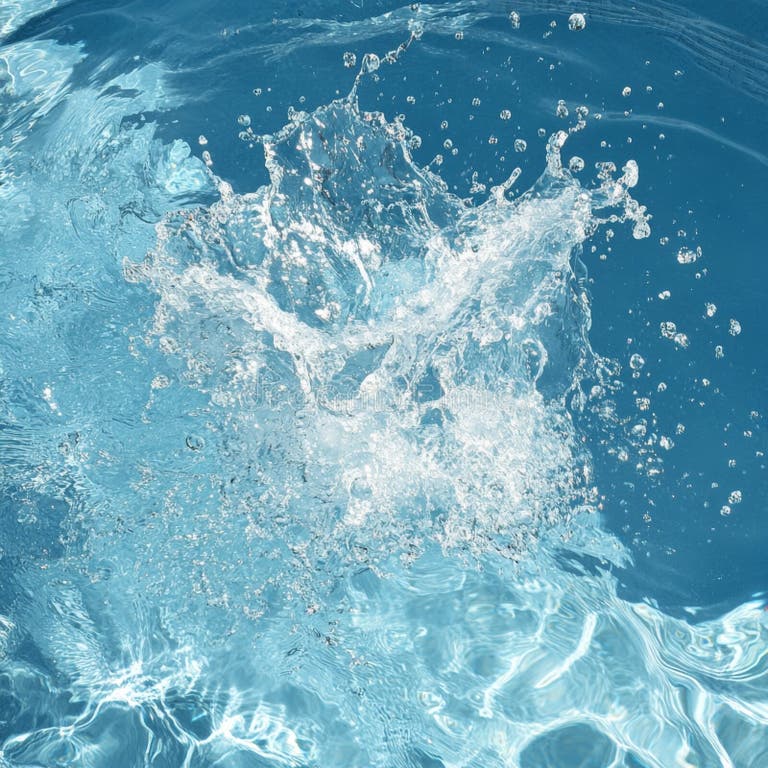 Dramatic Water Splash in Blue Pool Captures Movement and Energy Stock ...