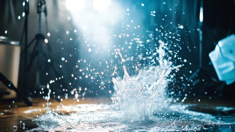 Dramatic Water Splash Captured in Studio Lighting Stock Photo - Image ...