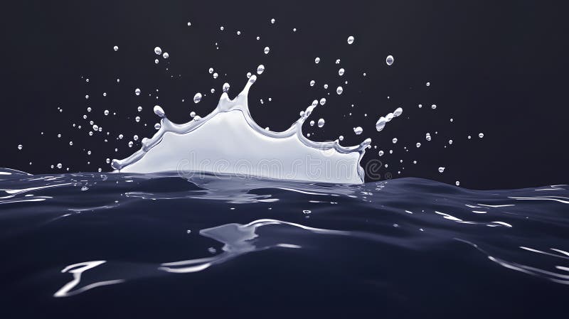 Dramatic Water Splash Crown: Abstract Liquid Design Royalty Free Image ...