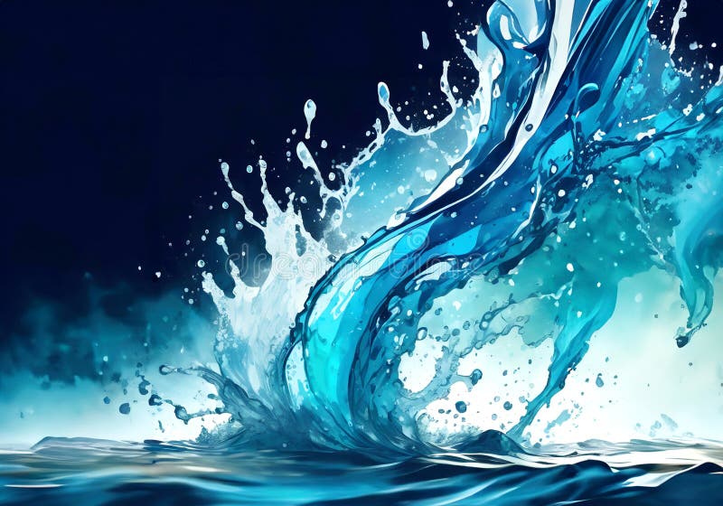 Dramatic Water Splash Realistic Illustration Stock Illustration ...