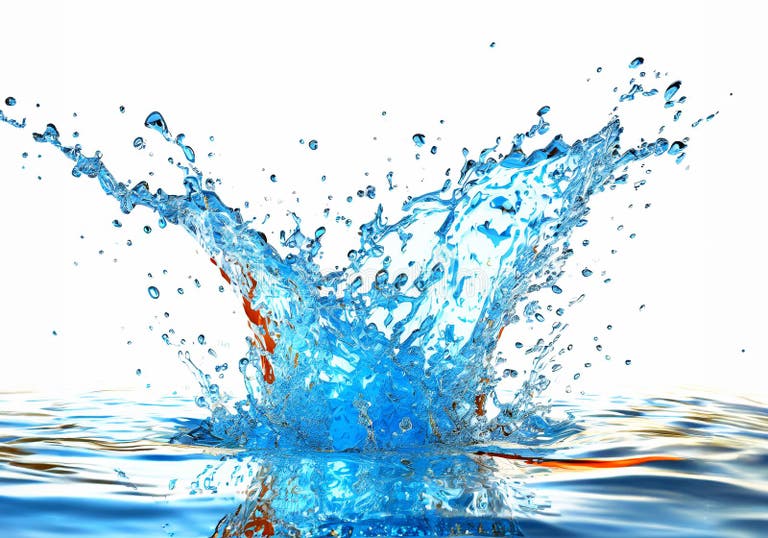 Dramatic Water Splash Realistic Illustration Stock Illustration ...