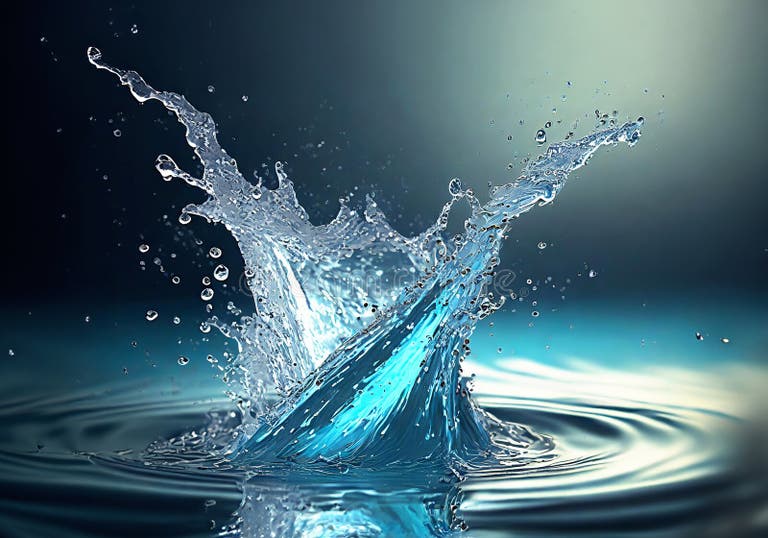 Dramatic Water Splash Realistic Illustration Stock Illustration ...