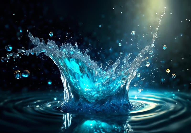 Dramatic Water Splash Realistic Illustration Stock Illustration ...