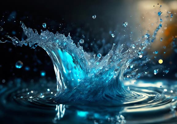 Dramatic Water Splash Realistic Illustration Stock Illustration ...