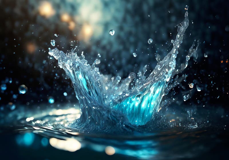 Dramatic Water Splash Realistic Illustration Stock Illustration ...
