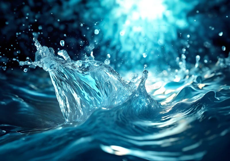 Dramatic Water Splash Realistic Illustration Stock Illustration ...