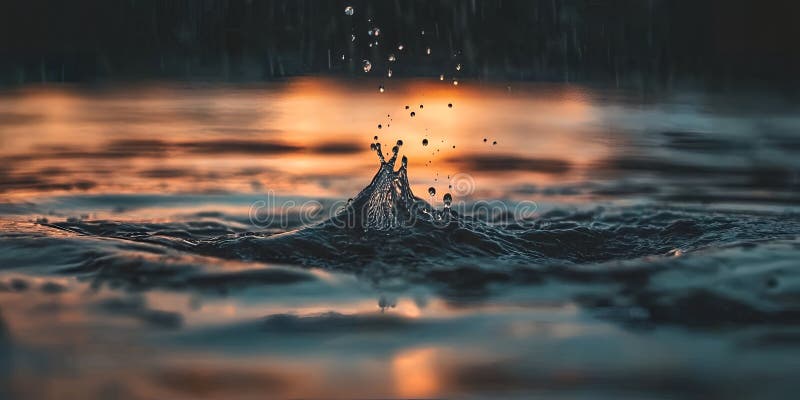 Dramatic Water Splash at Sunset Ocean Waves Nature Photography Stock ...