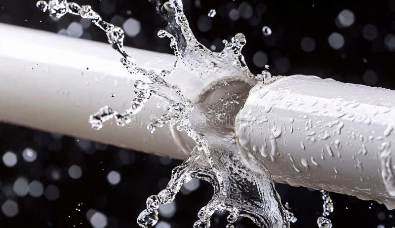 Dramatic Water Splashing from Broken White Pipe High Quality Image ...