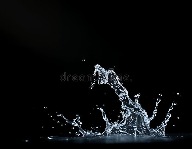 Dramatic Water Splashing, Creating Ripples on Dark Background Stock ...