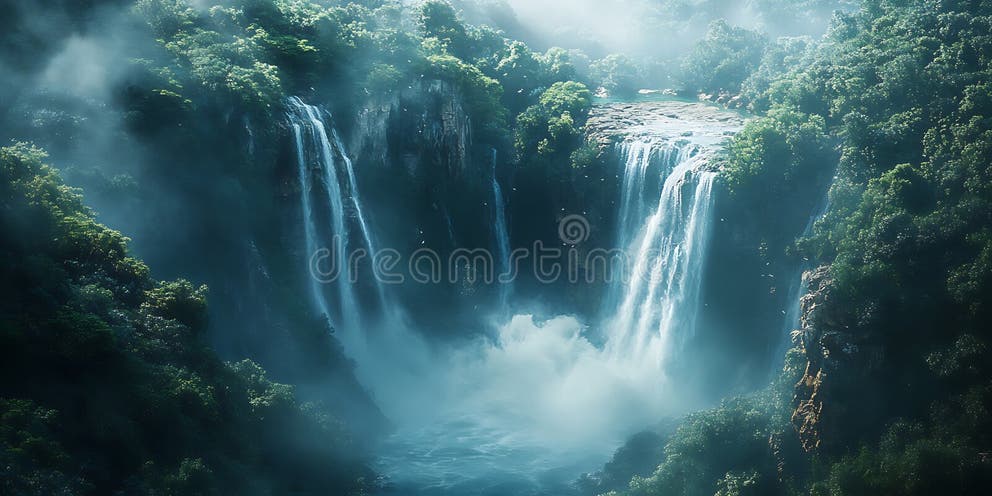 Dramatic Waterfall Cascading Down Steep Cliffs for Breathtaking Natural ...