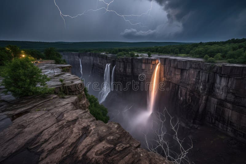 Lightning Storm Illustrating Earths Magnetic Forces Stock Illustration ...