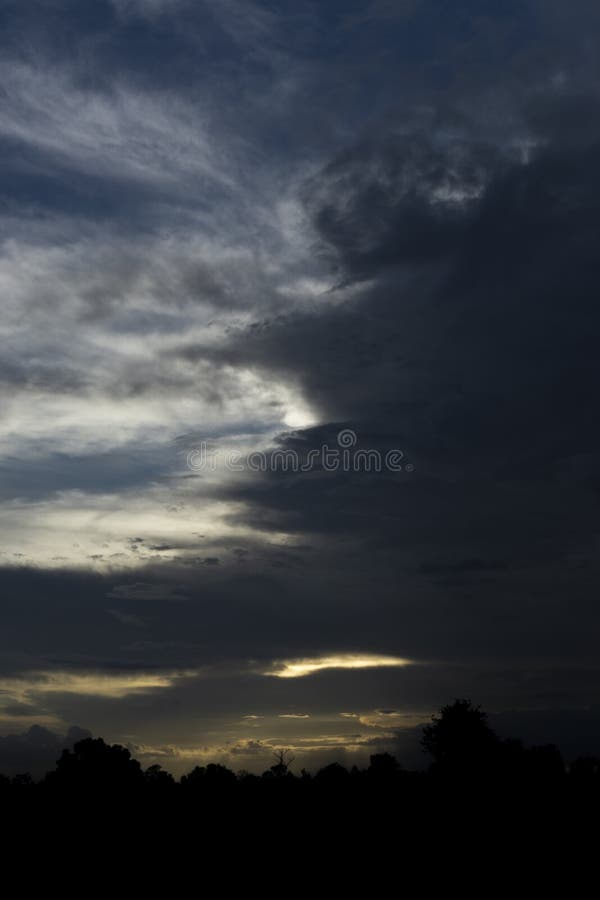 Dramatic Weather Clouds Forming Over Rice Fields and Native Trees at ...