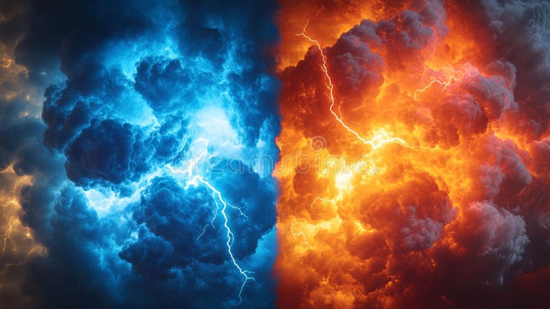 Dramatic Weather Scene of Lightning and Thunderstorm Clouds Captured ...