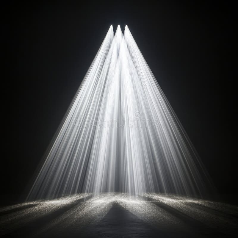 Dramatic White Beams of Light Illuminating Dark Background Space Stock ...