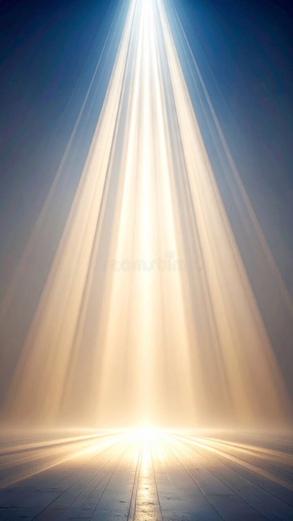 Dramatic White Light Rays Beaming Down To the Ground Illuminating the Floor Stock Illustration ...