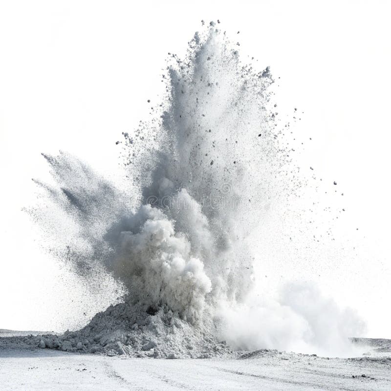 White Powder Explosion Isolated on White Background Stock Illustration ...