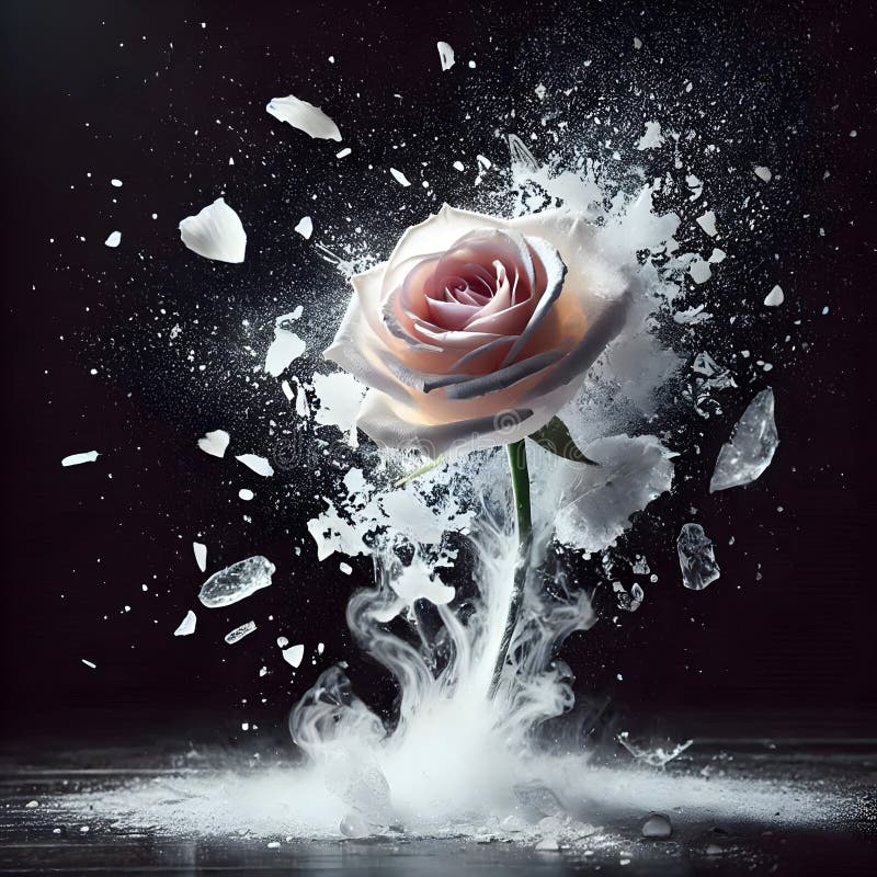Exploding Mystical White Rose Stock Illustration - Illustration of ...