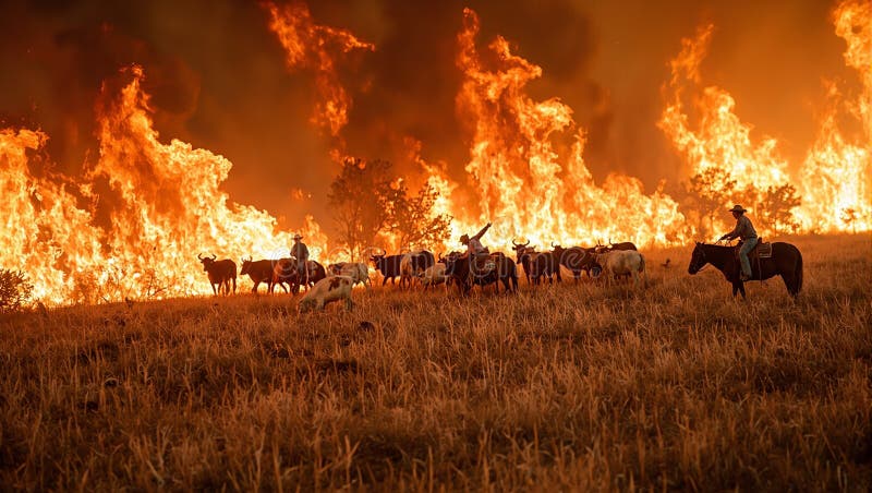 Dramatic Wildfire Spreading through Argentine Pampas with Gauchos ...
