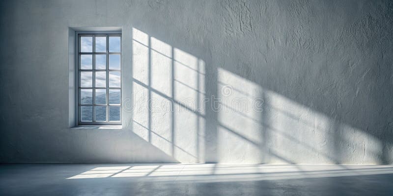 Dramatic Window Shadow Play on a White Wall a Study in Light and Shadow ...