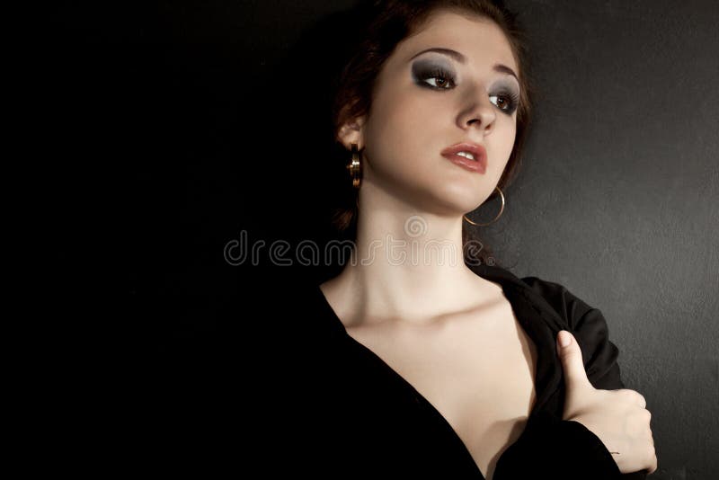 Dramatic woman portrait stock image. Image of person - 20499117