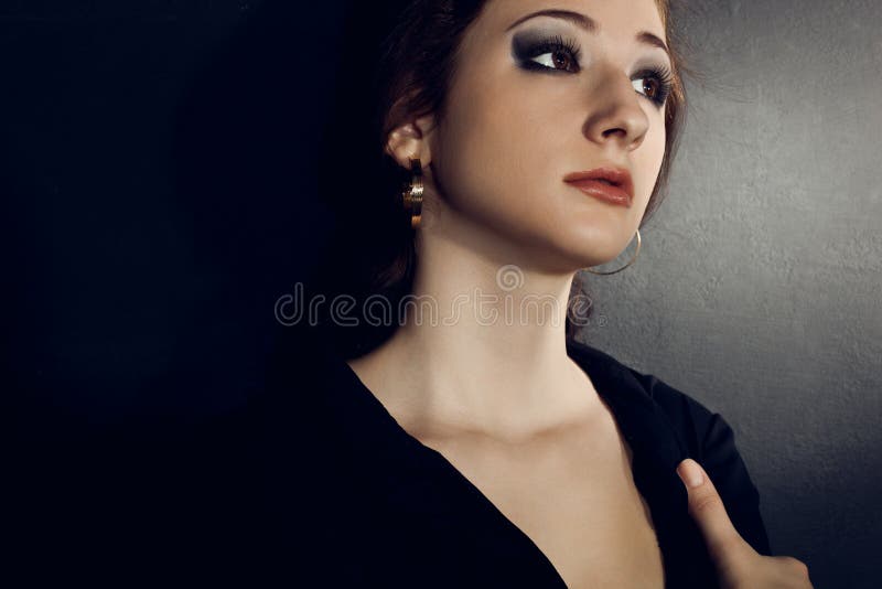 Dramatic Woman Looks at Sky Stock Image - Image of concerned, worried ...
