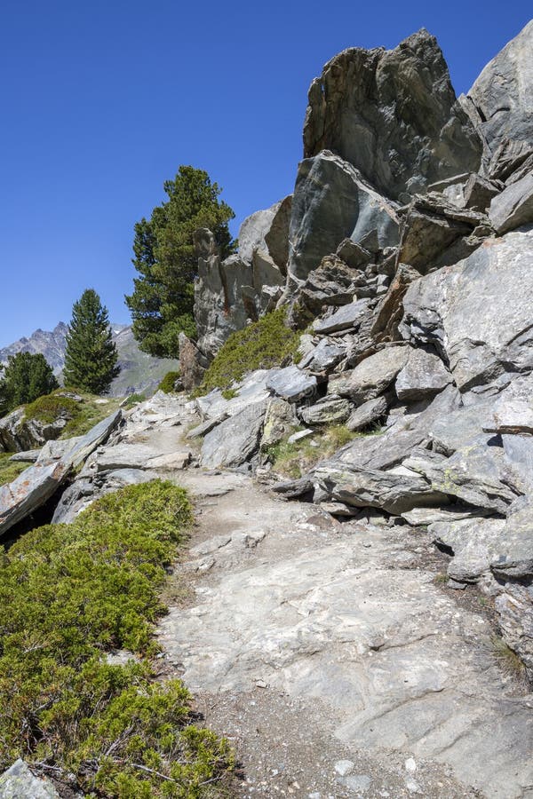 The Dramatic Slate Rocks in Walliser Alps Over the Mattertal Valley ...