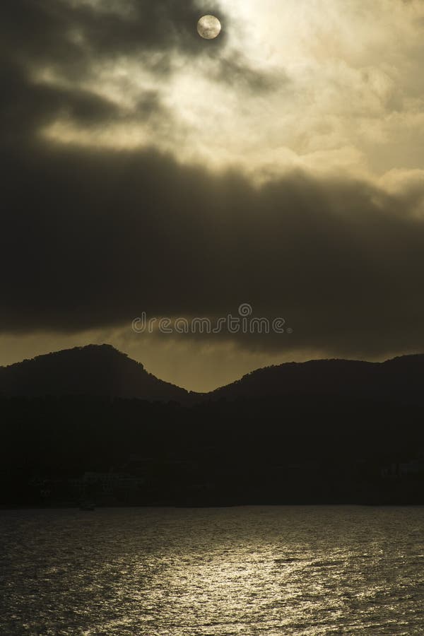 Dramatical Sunset at Majorca Stock Image - Image of hippies, background ...