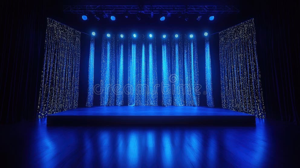 Dramatically Lit Empty Tap Dance Stage Featuring Surrealistic Lighting ...