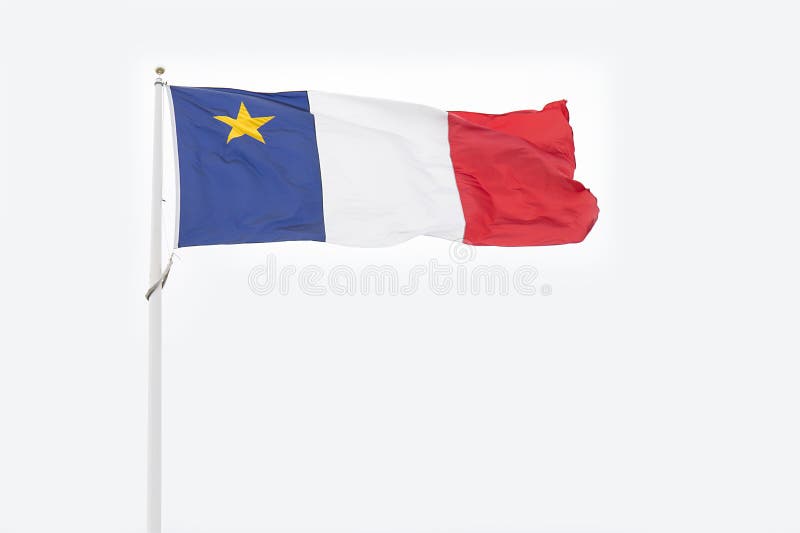 Drapeau Acadien Avec Le Fond De Ciel Bleu Photo stock - Image du canada ...
