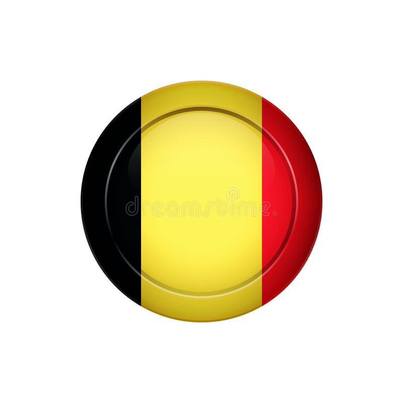 Drapeau Belge Sur Le Bouton Rond, Illustration Illustration de Vecteur ...