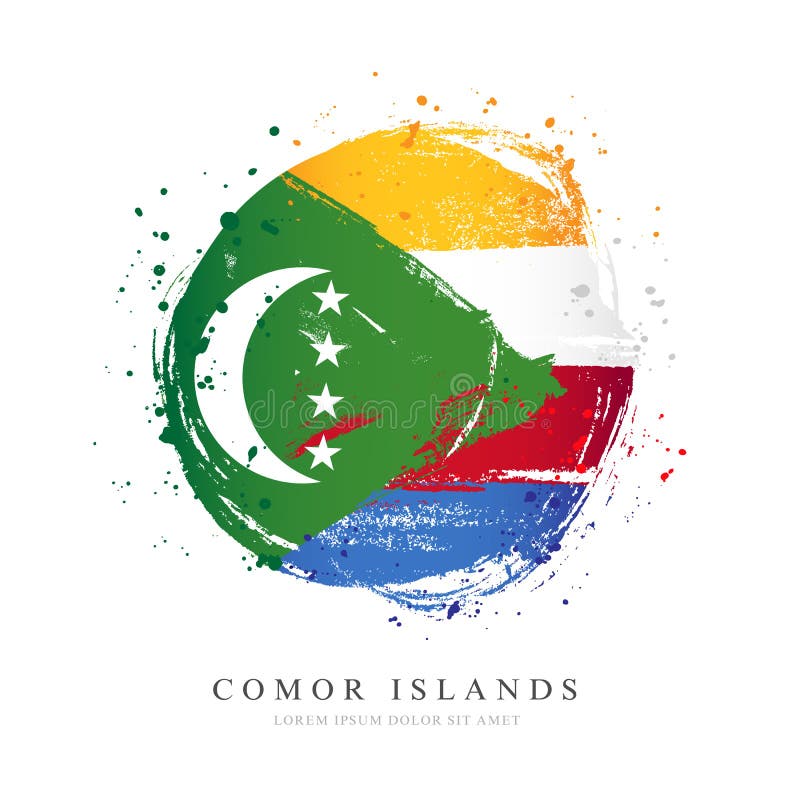 Drapeau Comorien En Forme De Grand Cercle Illustration de Vecteur ...