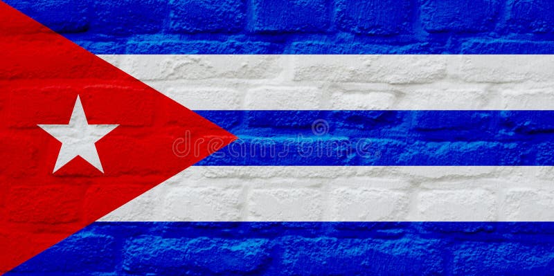Drapeau Cubain National Au-dessus De Mur De Briques Photo stock - Image ...