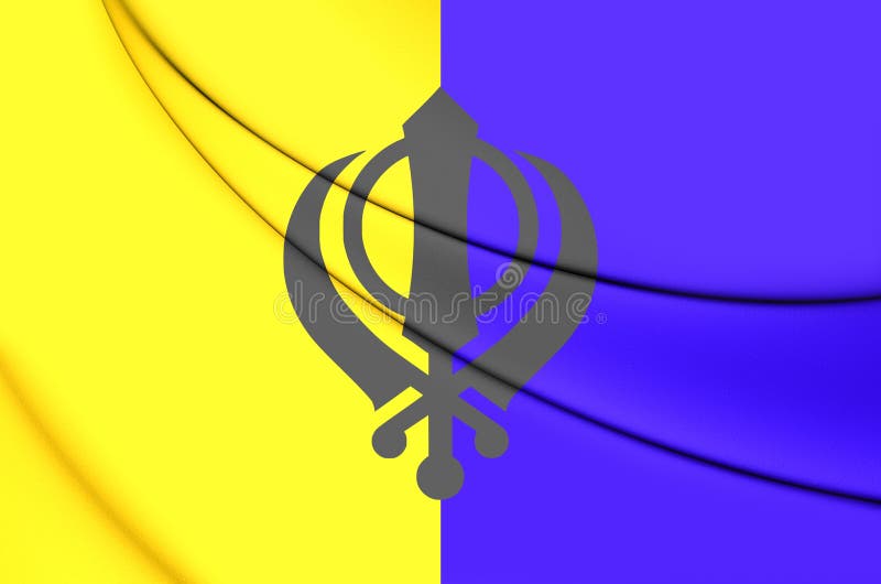 Drapeau 3D de Khalistan illustration stock. Illustration du penjab ...