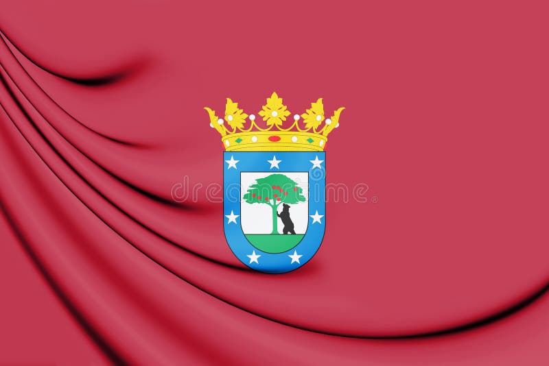 Drapeau 3D De Madrid, Espagne Illustration Stock - Illustration du vent ...
