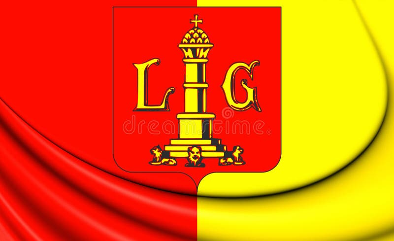 Drapeau De La Ville De Liège, Belgique Illustration Stock ...