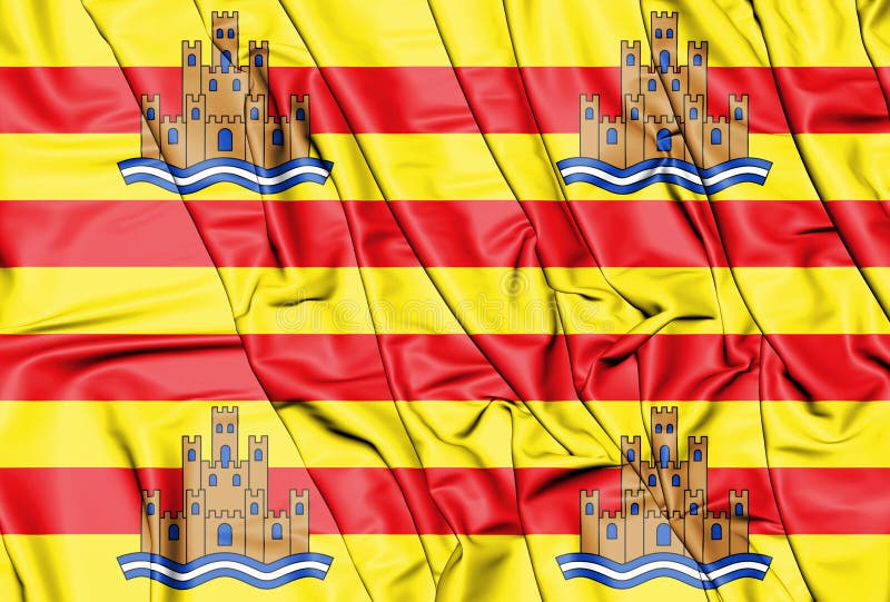 Drapeau 3D D'Ibiza, Espagne Illustration Stock - Illustration du espagnol, signe: 124610282