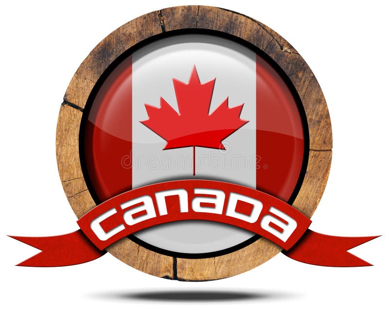 Drapeau De Canada - Icône En Bois Illustration Stock - Illustration du ...