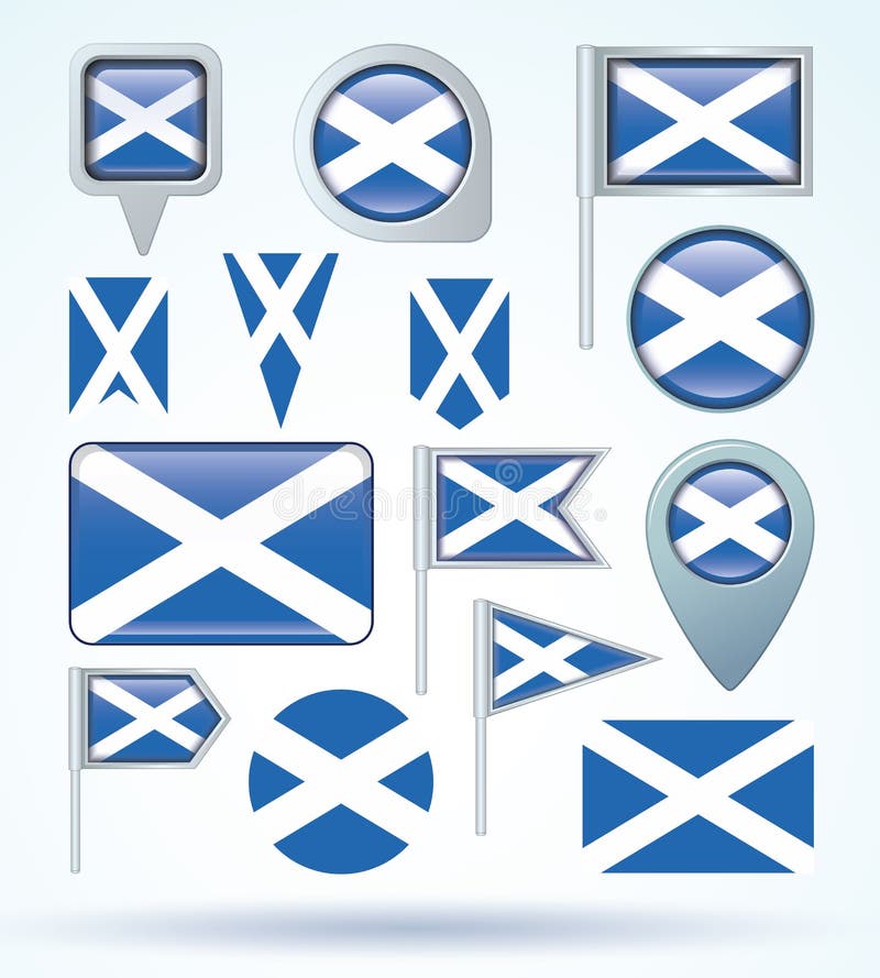 Drapeau De Collection De L'Ecosse, Illustration De Vecteur Illustration ...