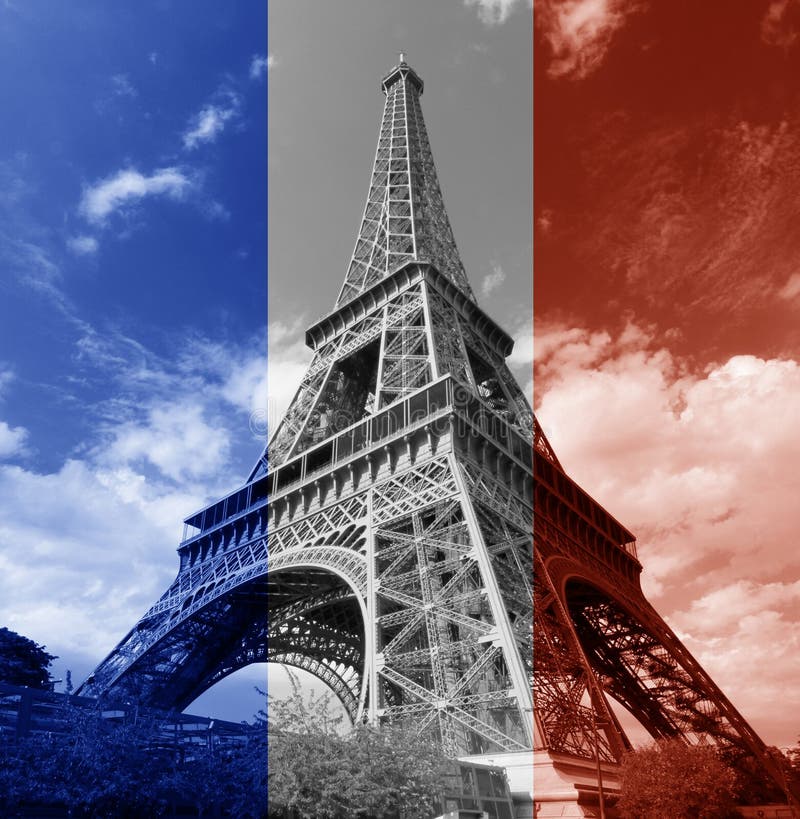 Drapeau De Français De Tour Eiffel De Paris Illustration Stock ...